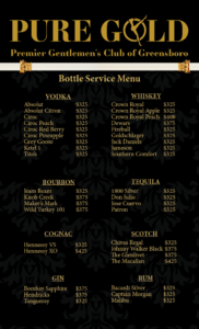 Menu - Pure Gold Greensboro